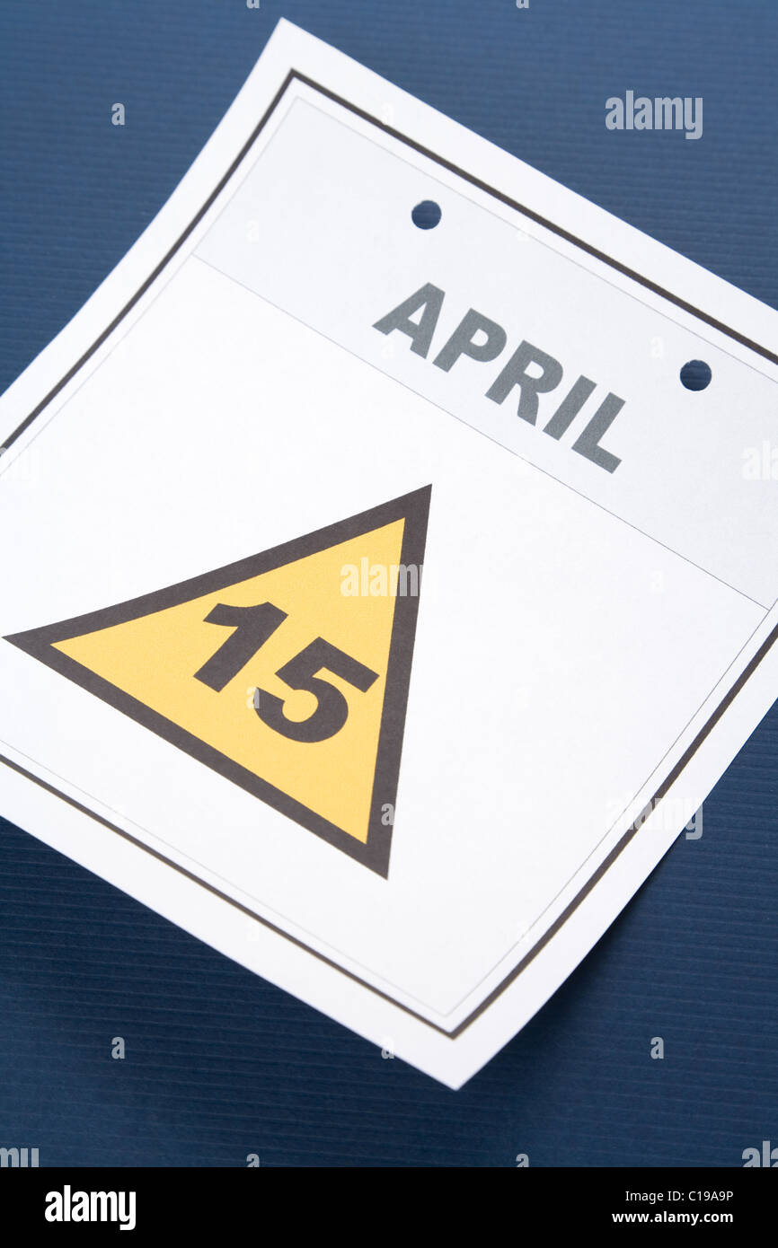 Tax Day, calendar date April 15 for background Stock Photo - Alamy