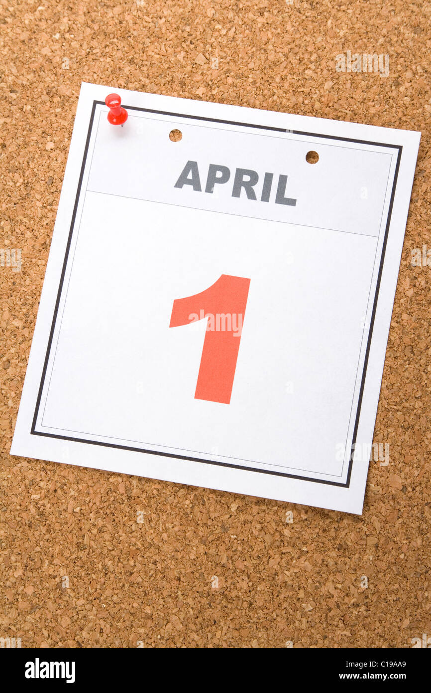 Fools' Day, calendar date April 1 for background Stock Photo - Alamy