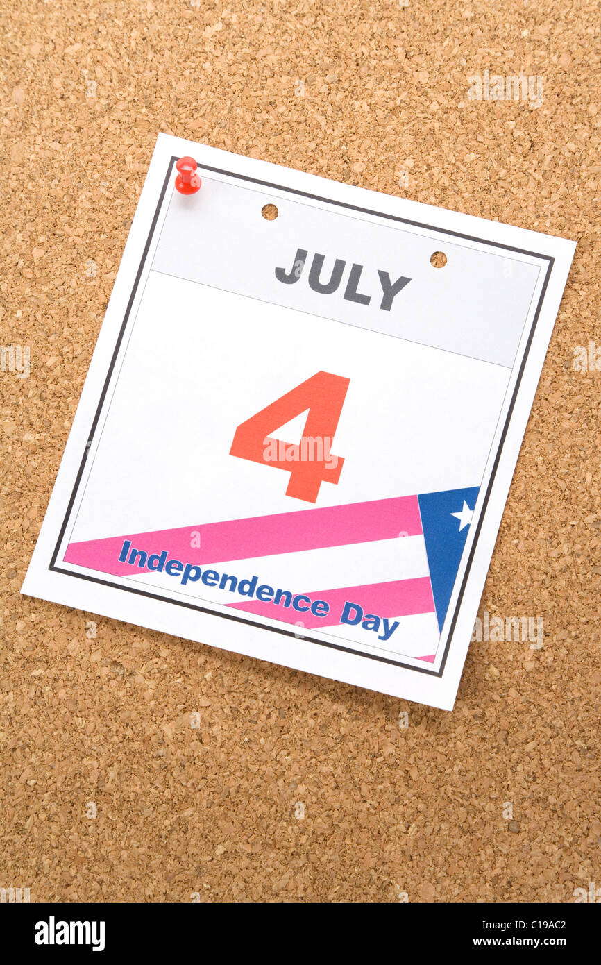 Independence Day, calendar date Fourth of July for background Stock ...