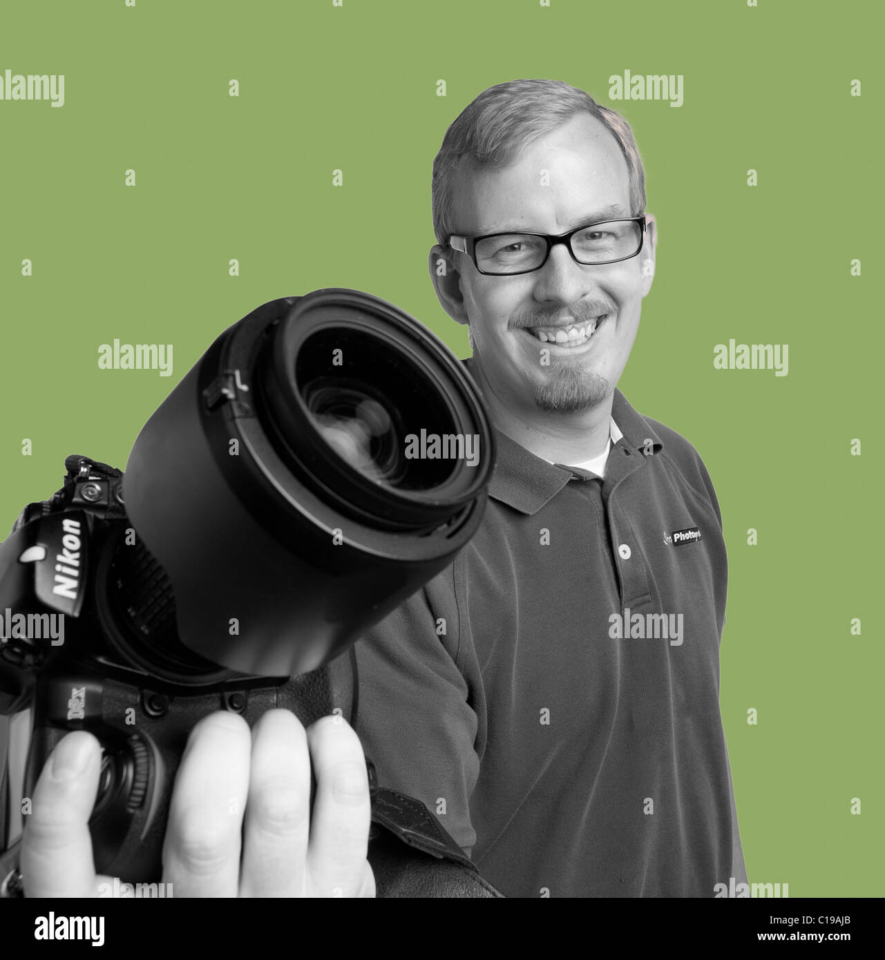 Photographer shows his camera Stock Photo - Alamy