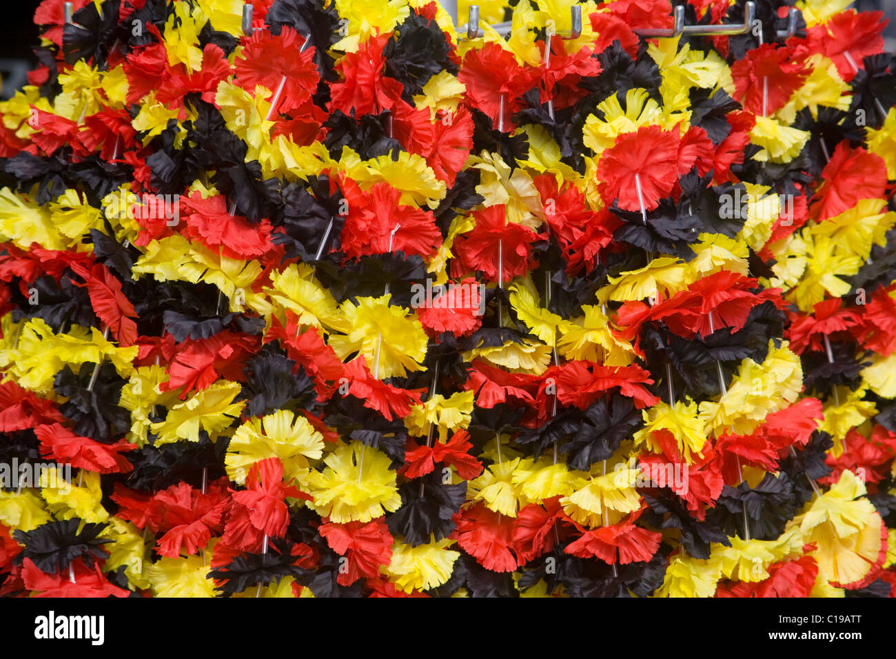 Garlands in the German national colours, black, red and gold Stock ...