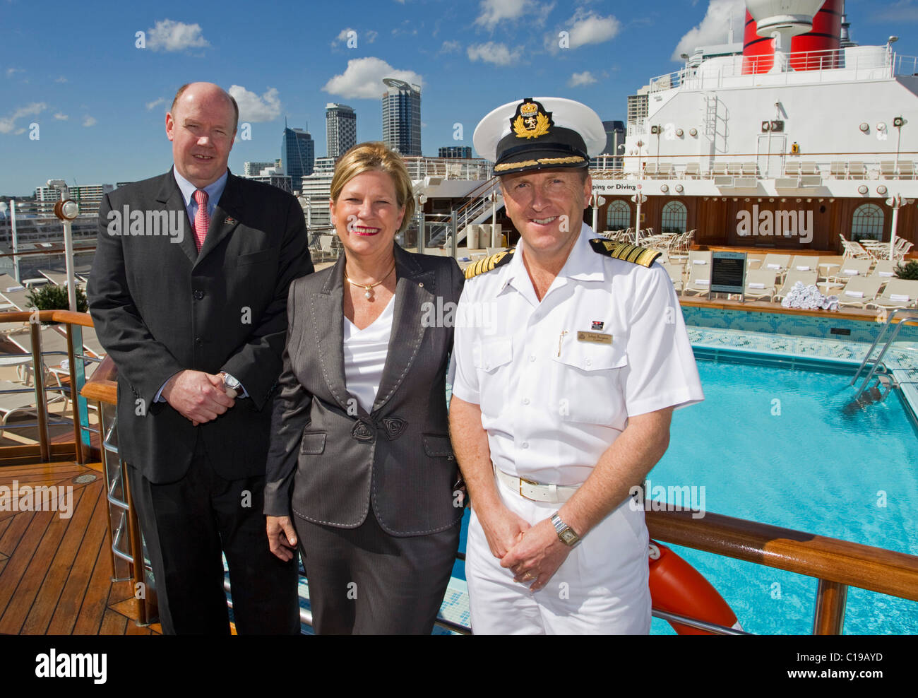 President and MD of Cunard Peter Shanks, left, Ann Sherry, CEO of ...