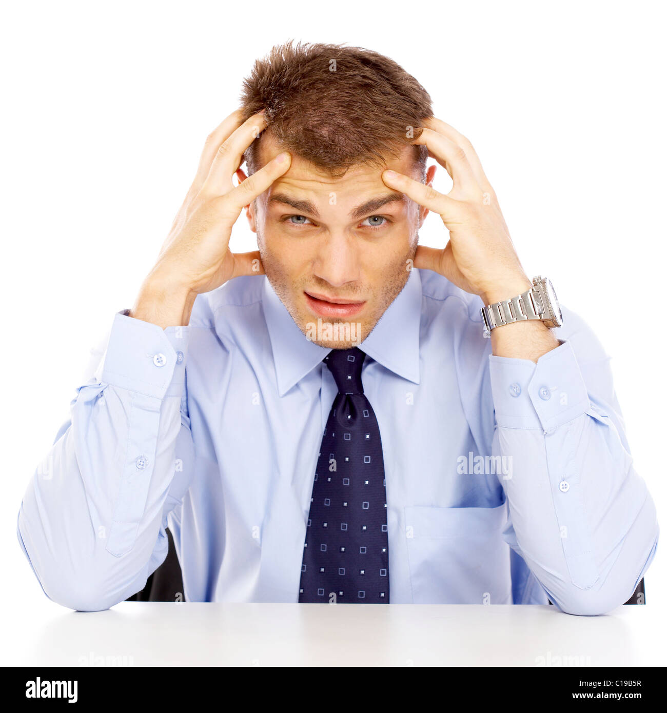 Portrait of business man isolated on white background Stock Photo - Alamy