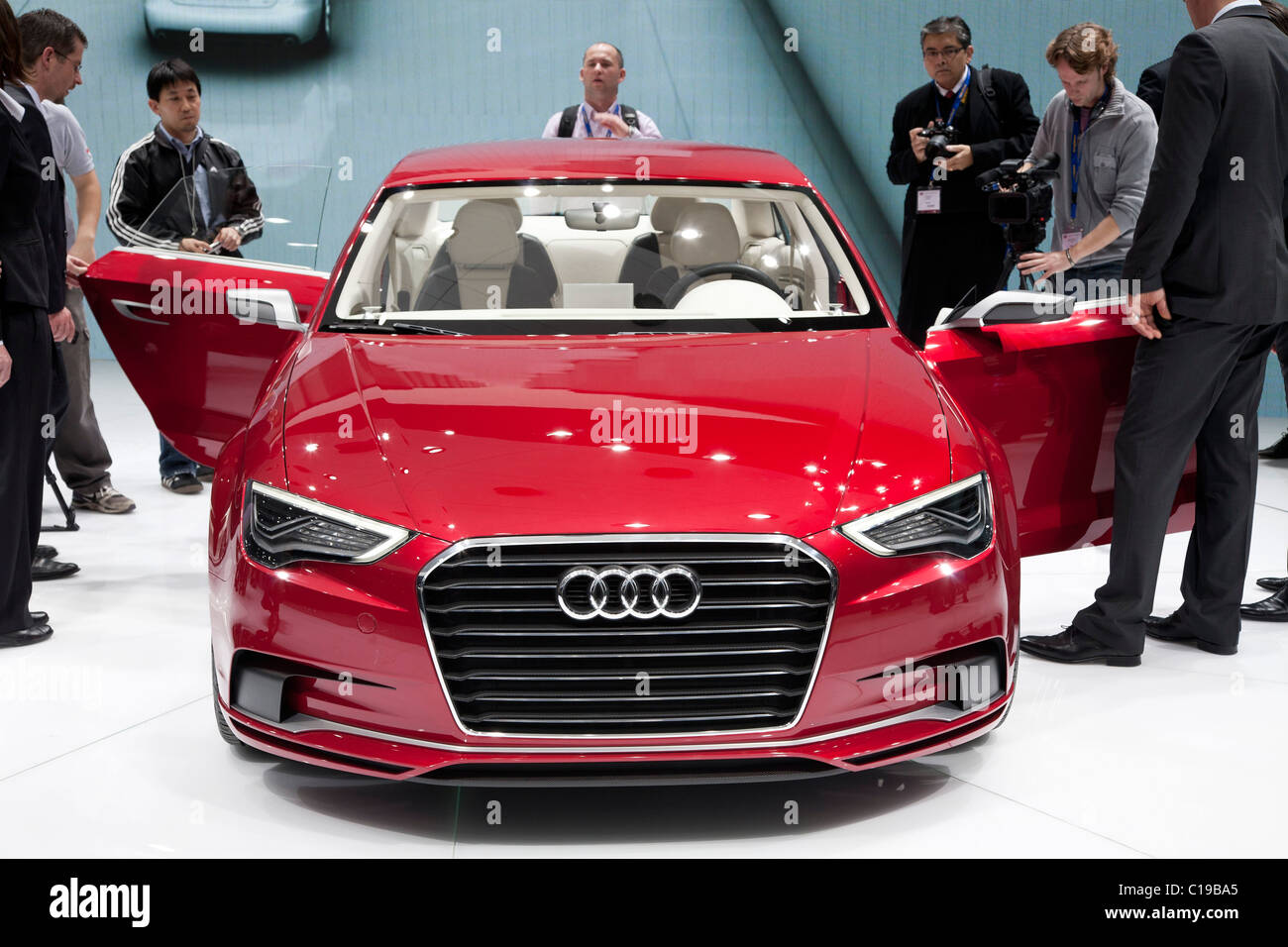 Red Audi Hatchback 2011