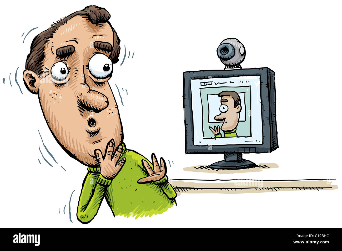 Cartoon man fear hi-res stock photography and images - Alamy