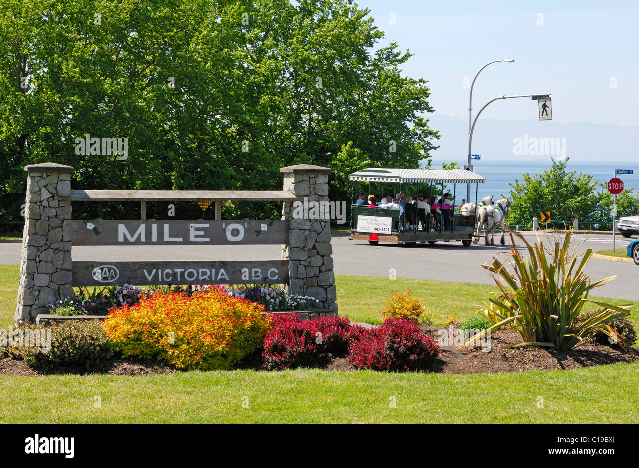 The Mile 0 marker at the start of the Trans Canada Highway, Victoria ...