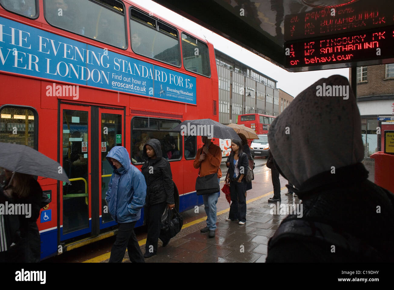 Bus stop in the rain hi-res stock photography and images - Alamy