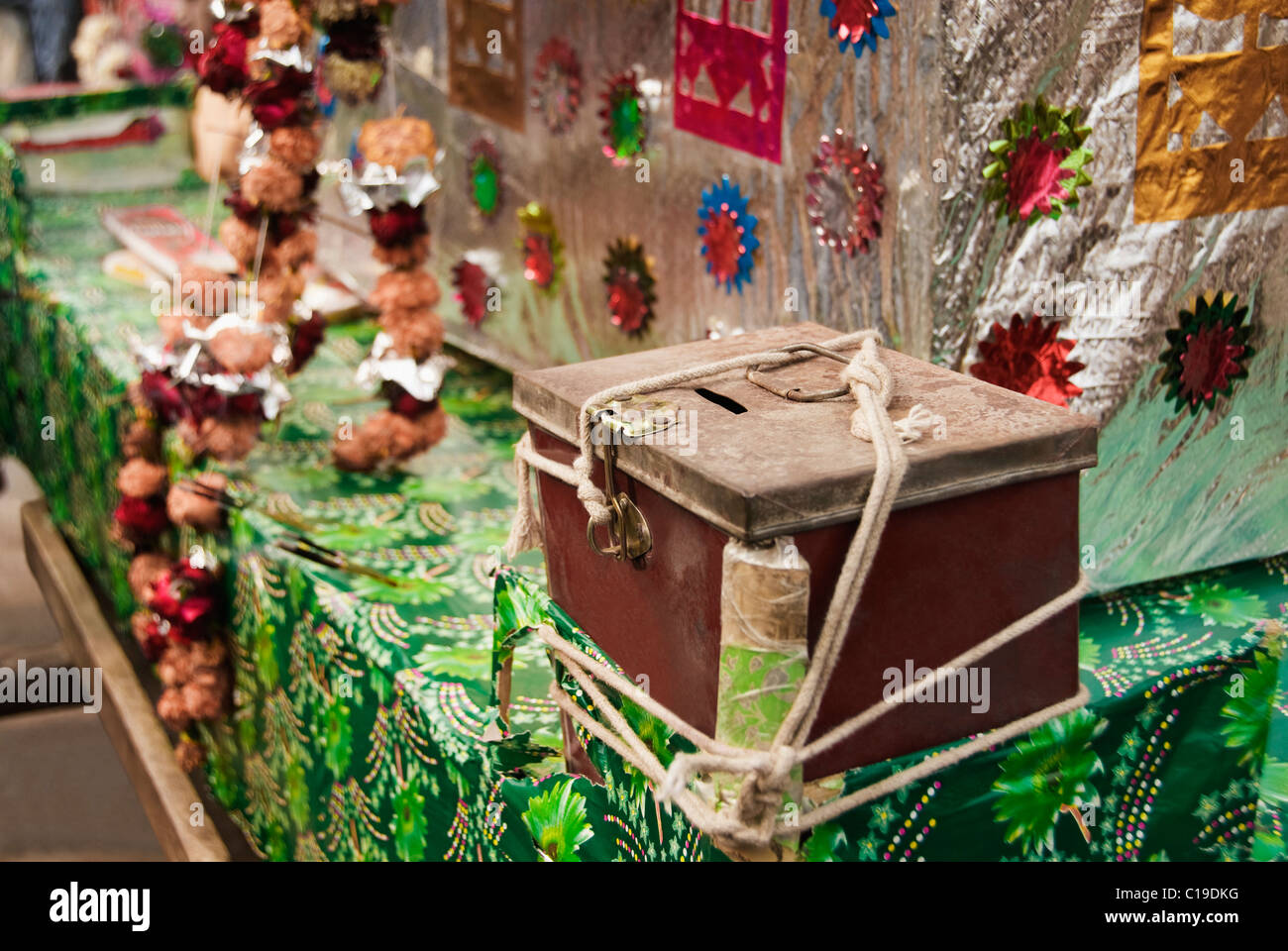 Donation box on a Tazia during Muharram, Jama Masjid, Delhi, India ...