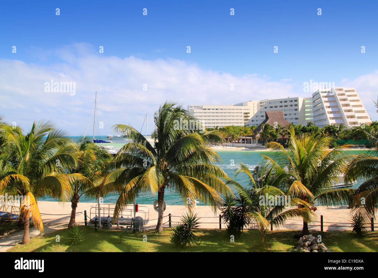 Cancun Mexico Lagoon and Caribbean sea Mayan Riviera Stock Photo - Alamy