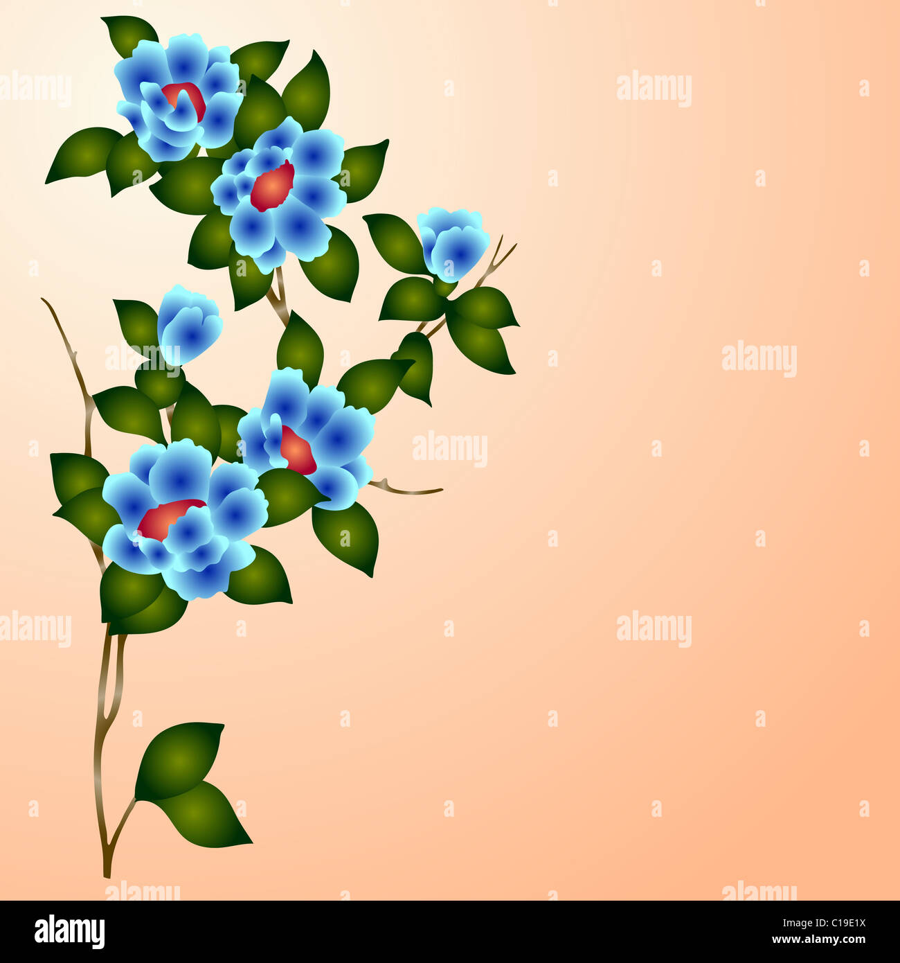hand drawn background with a fantasy flower Stock Photo - Alamy