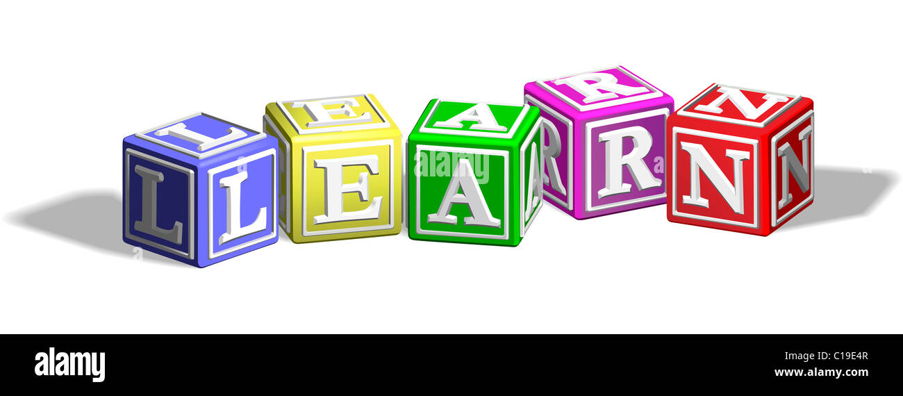Alphabet letter blocks forming the word learn Stock Photo - Alamy