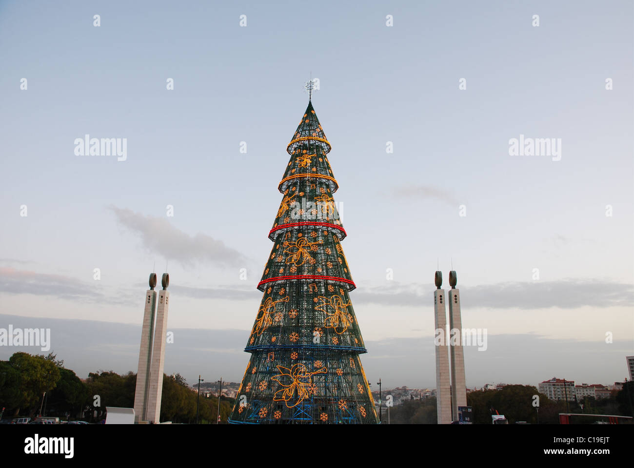 Tall illuminated christmas tree hi-res stock photography and images - Alamy