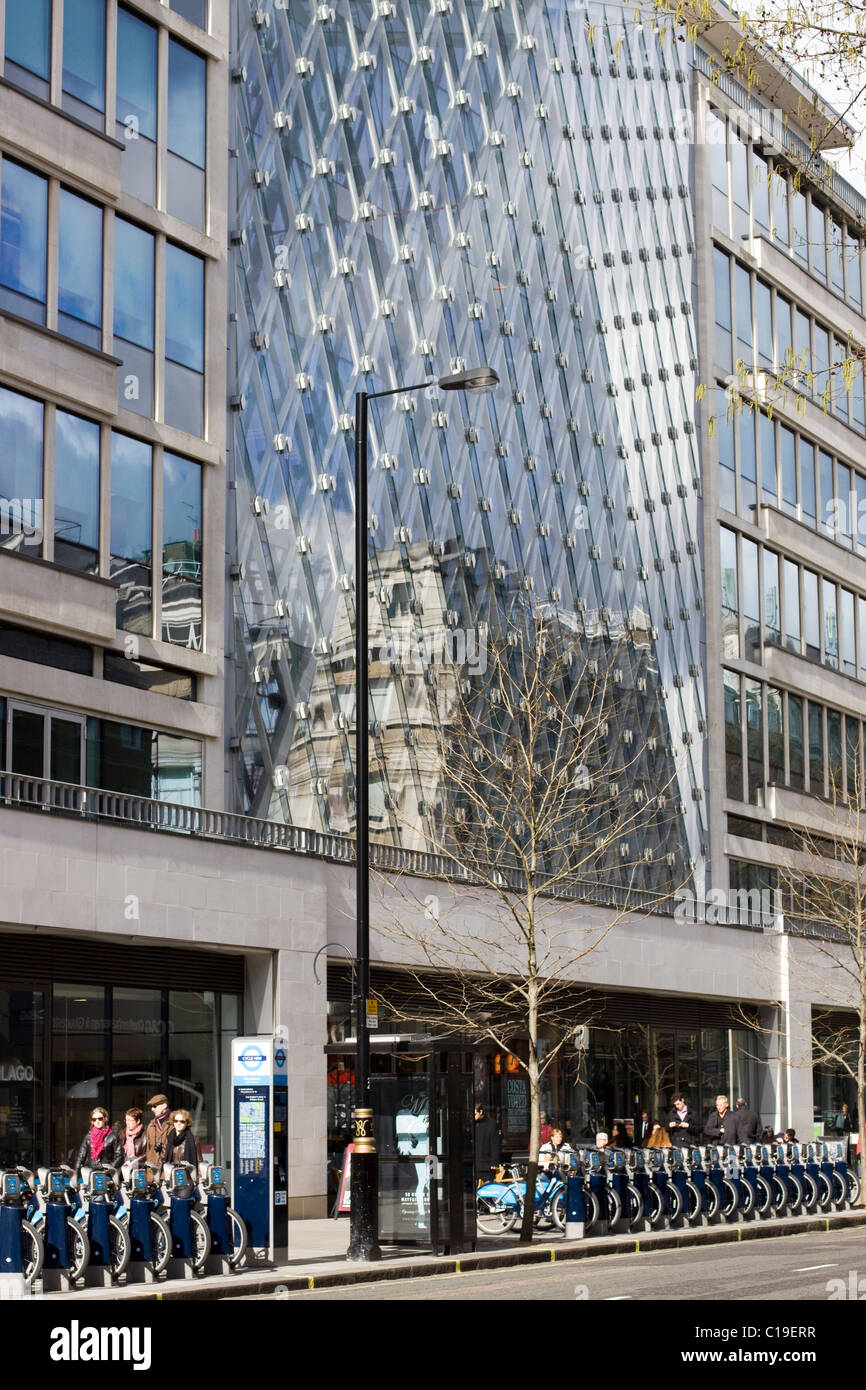 Concrete and Glass Office Building Central London with Bicycles lined ...