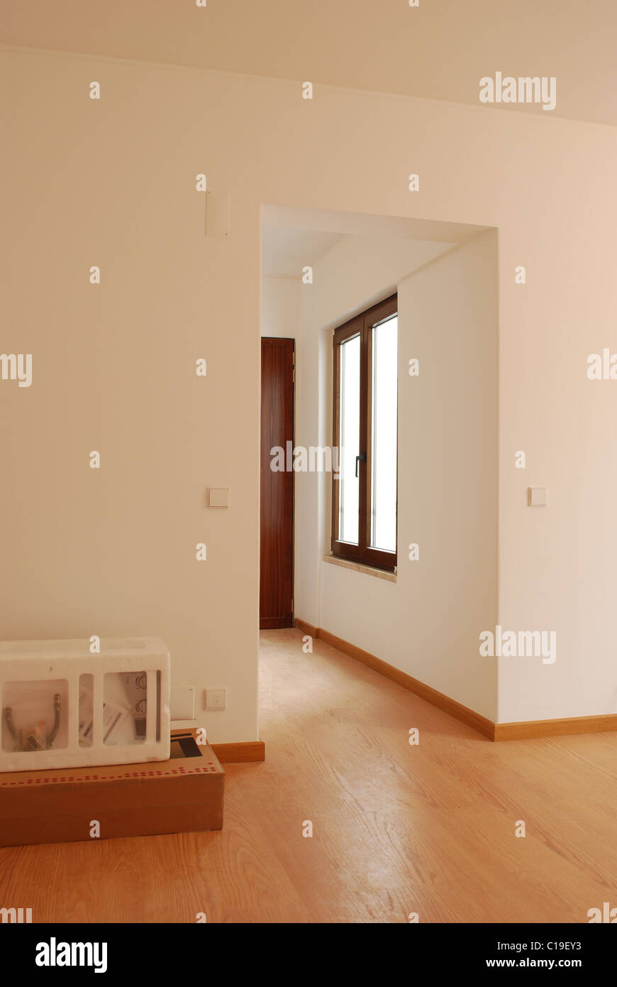 empty living room with window and wooden floor Stock Photo - Alamy