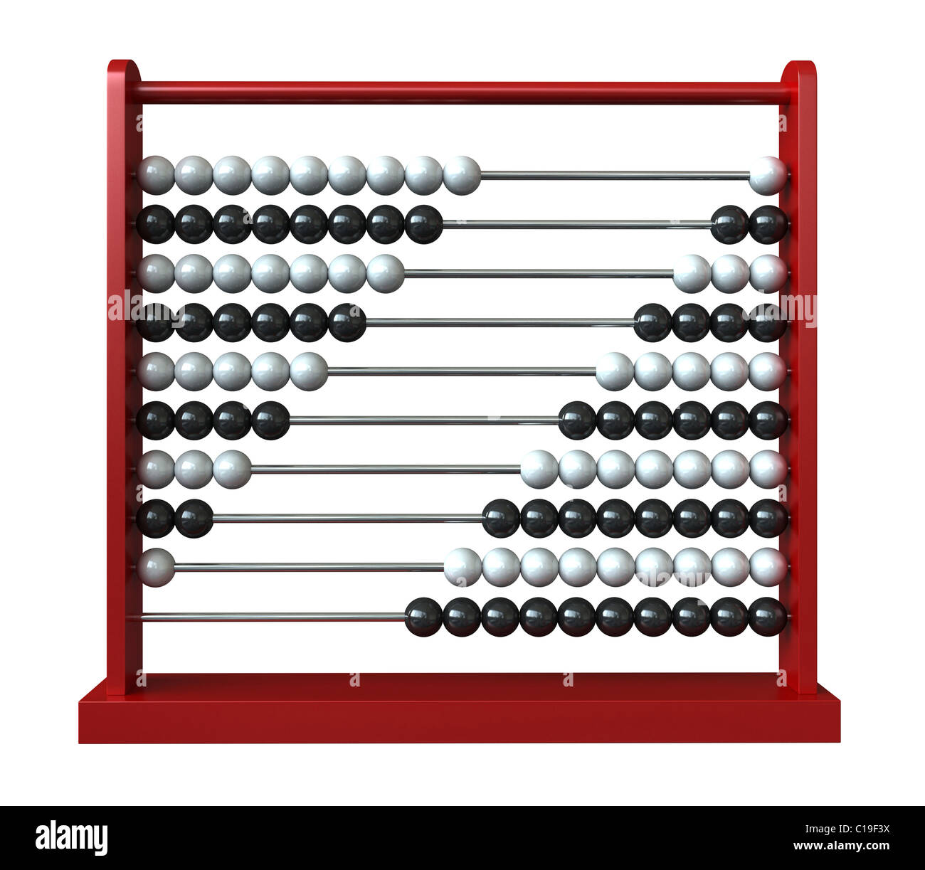 3d render of an abacus with black and white balls Stock Photo - Alamy