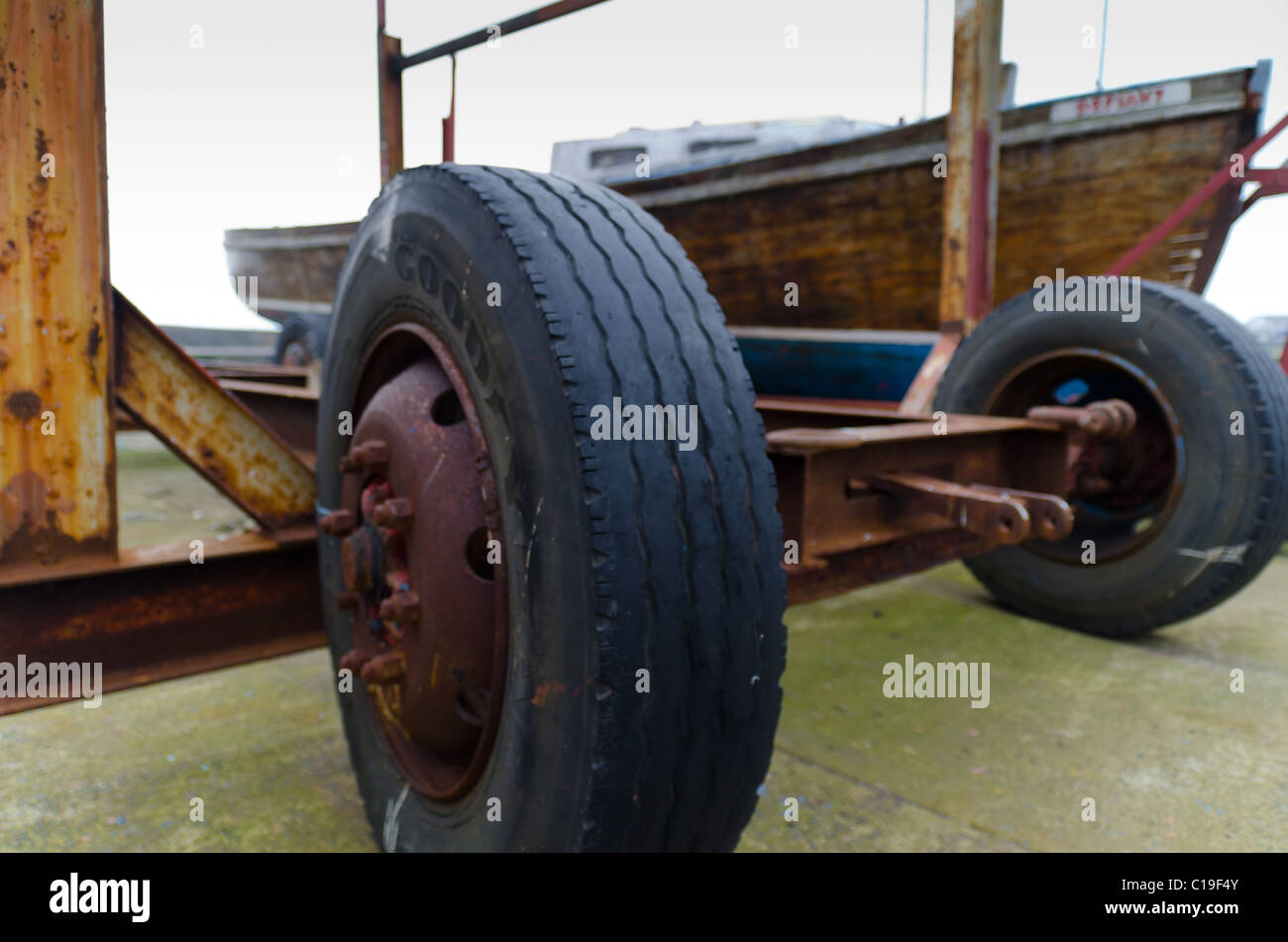 Trailer wheel hi-res stock photography and images - Alamy