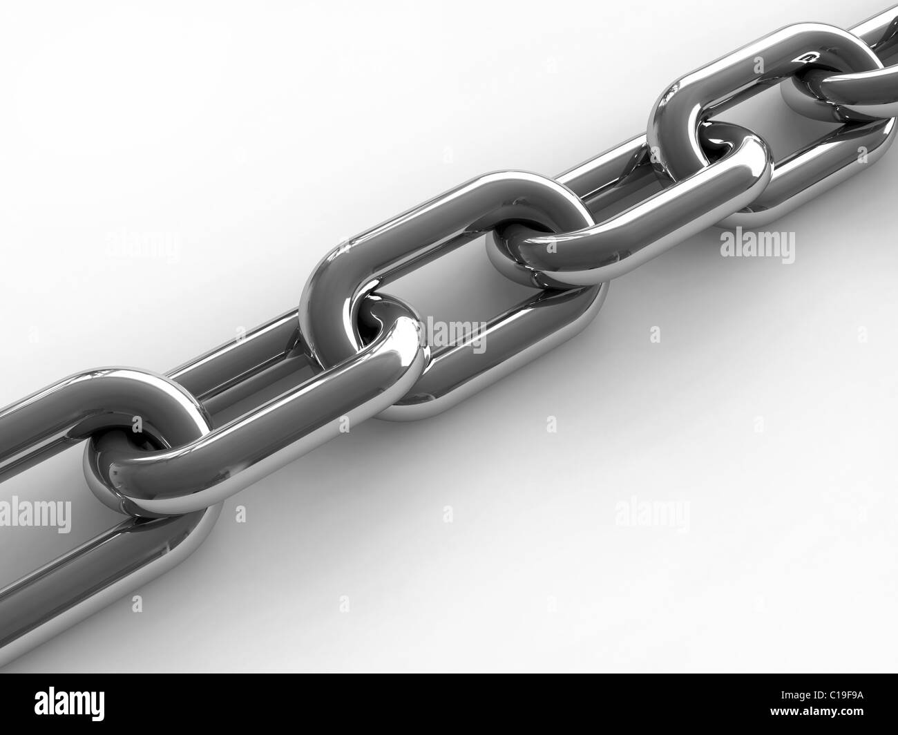 3d render of metal chains over white background Stock Photo - Alamy