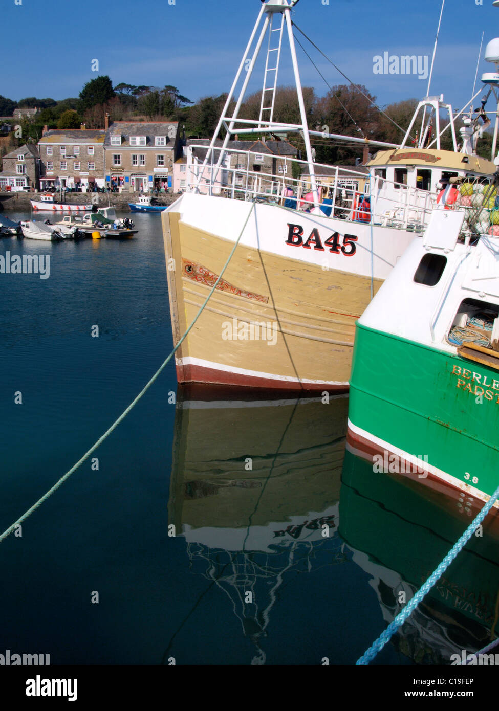 Fishing boats in Padstow Harbour, Cornwall, UK Stock Photo - Alamy