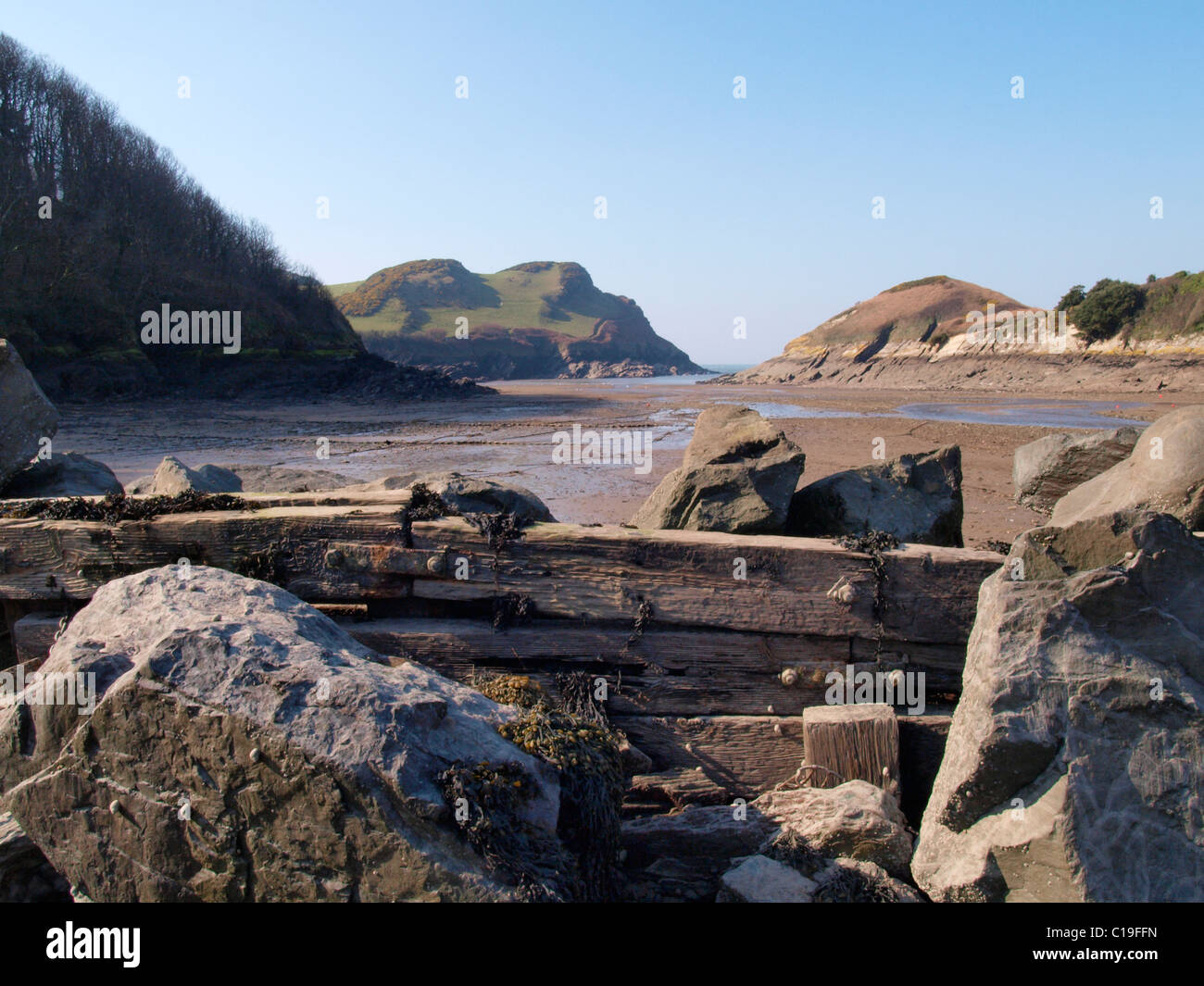 Breakwater watermouth, Devon, UK Stock Photo - Alamy