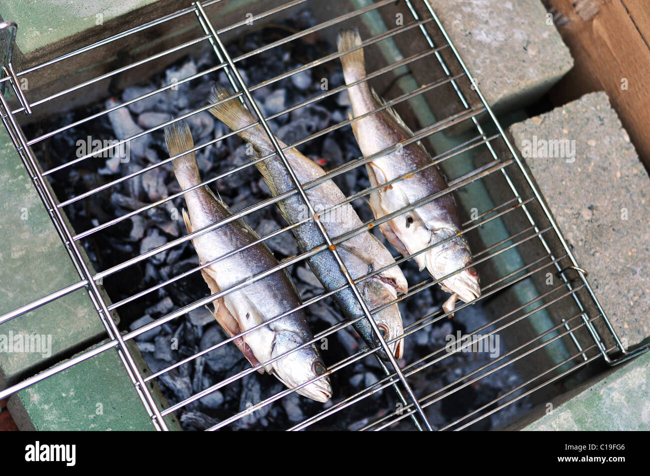 fish on grill Stock Photo - Alamy