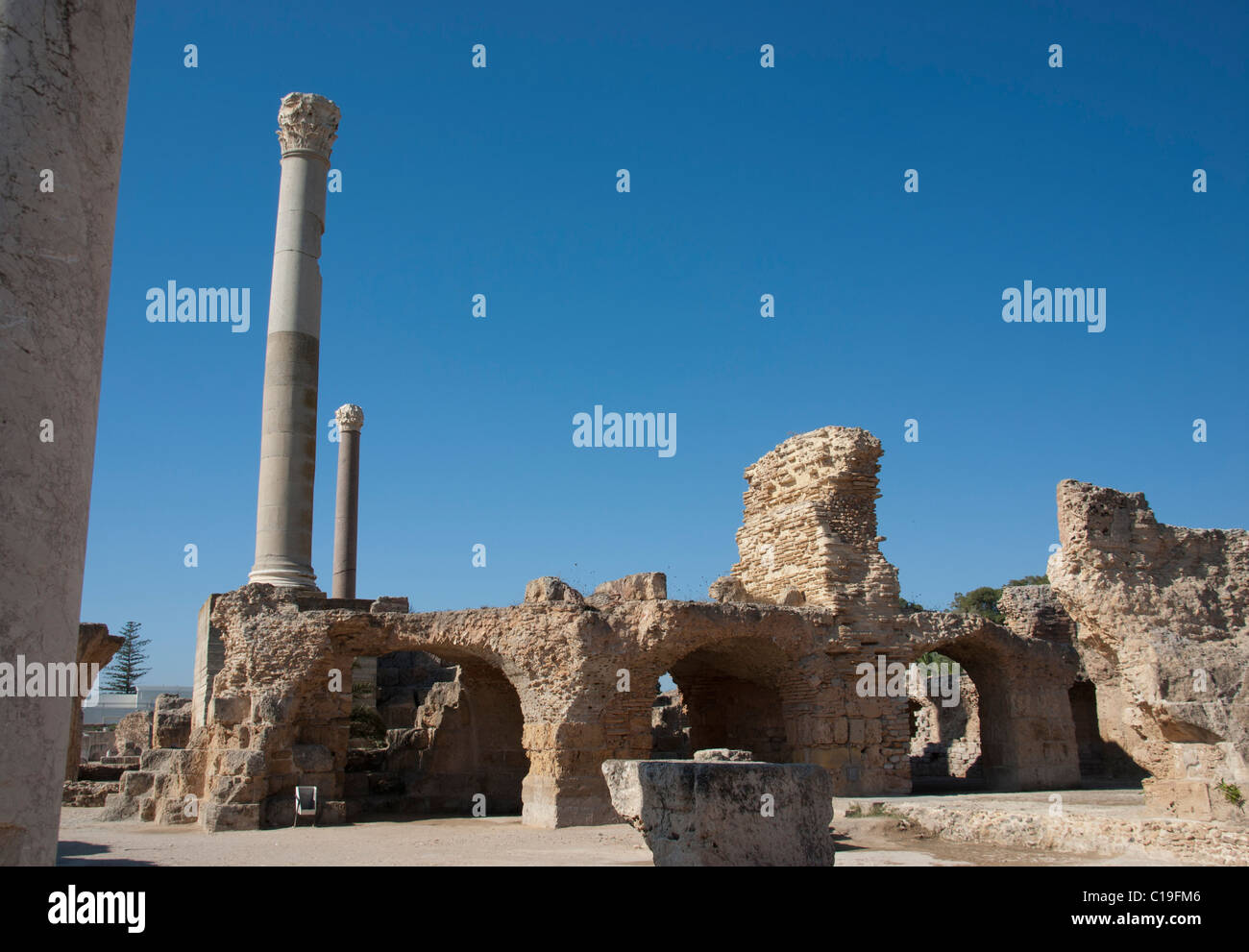 Tunisia, Carthage, Roman Ruins, Columns, Column Stock Photo - Alamy