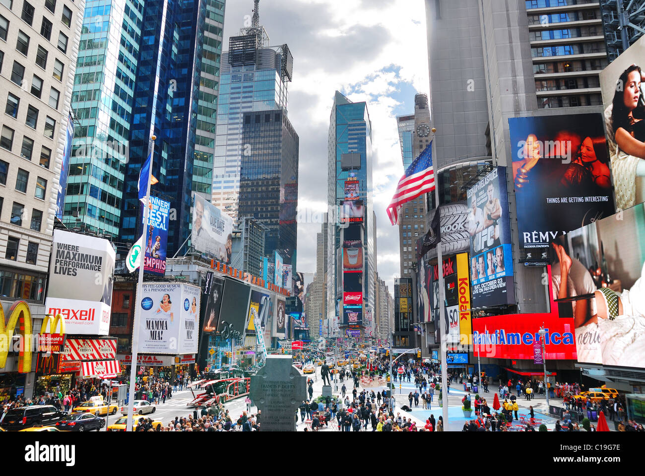Times Square, featured with Broadway Theaters and LED signs, is a ...