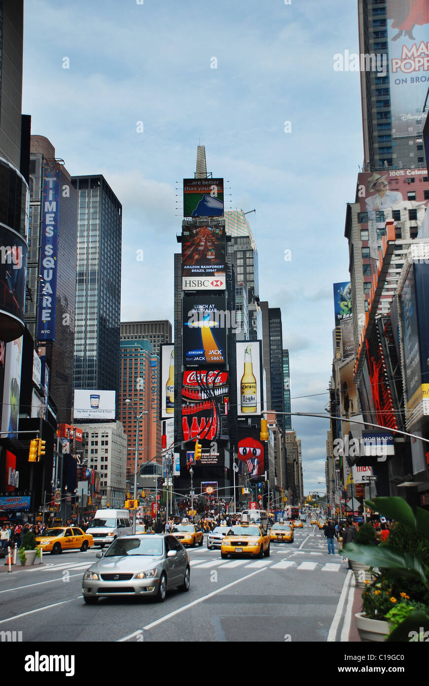 Times Square, featured with Broadway Theaters and LED signs, is a ...