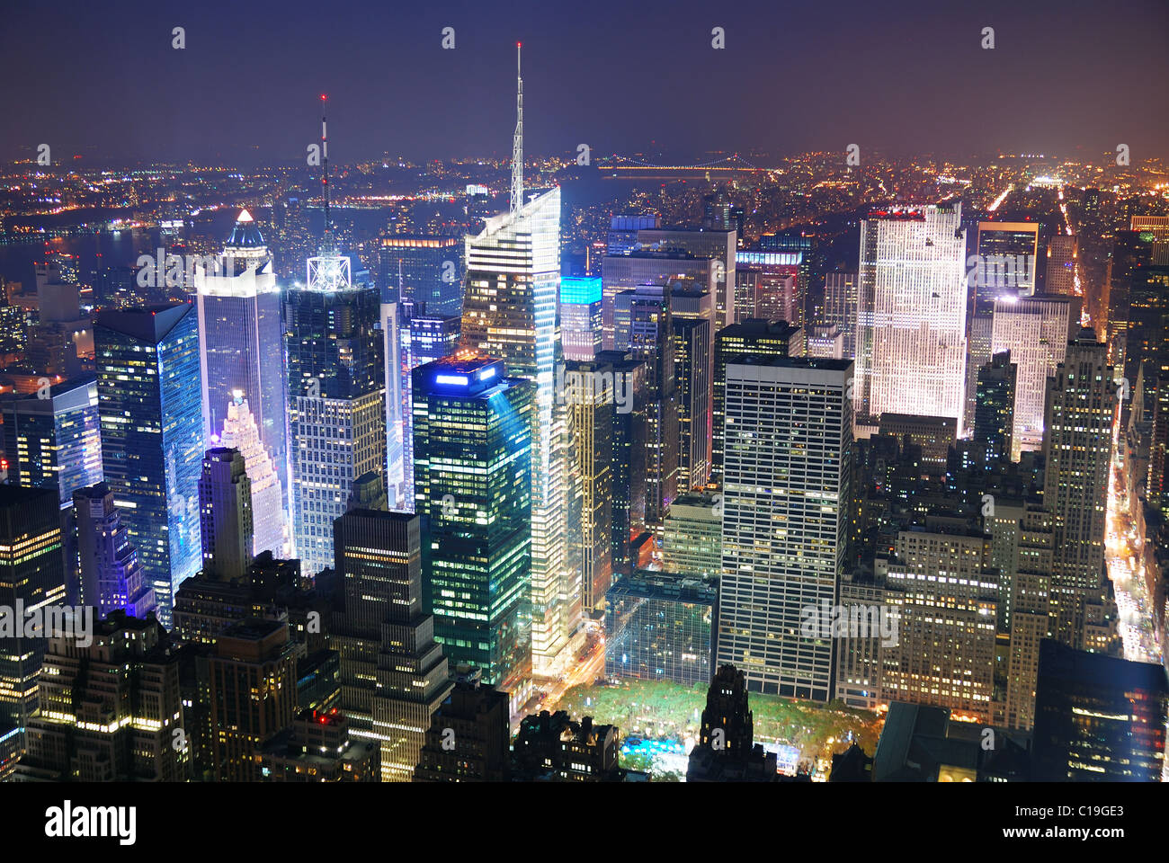 Aerial view times square hi-res stock photography and images - Alamy