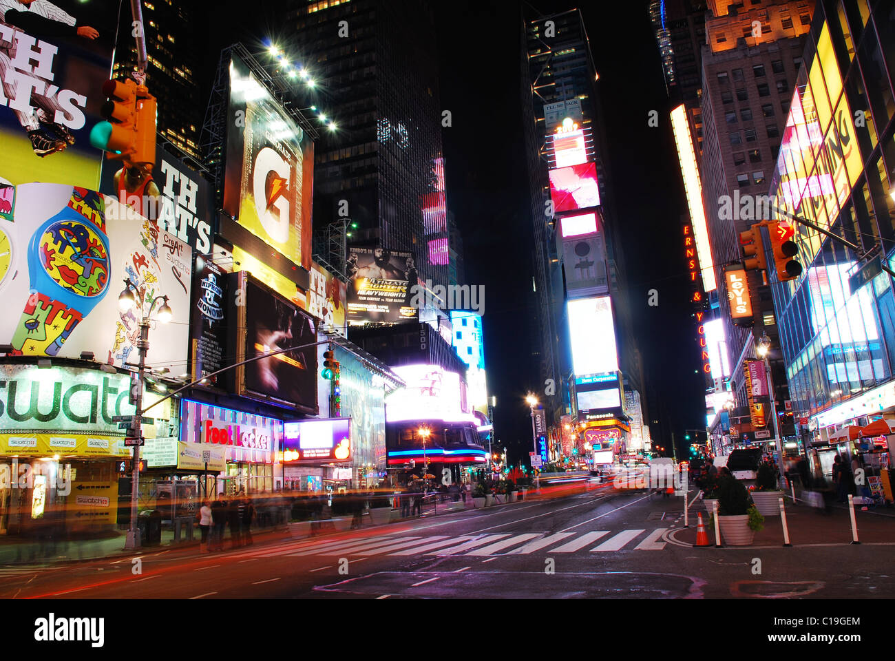 Times Square, featured with Broadway Theaters and LED signs, is a ...