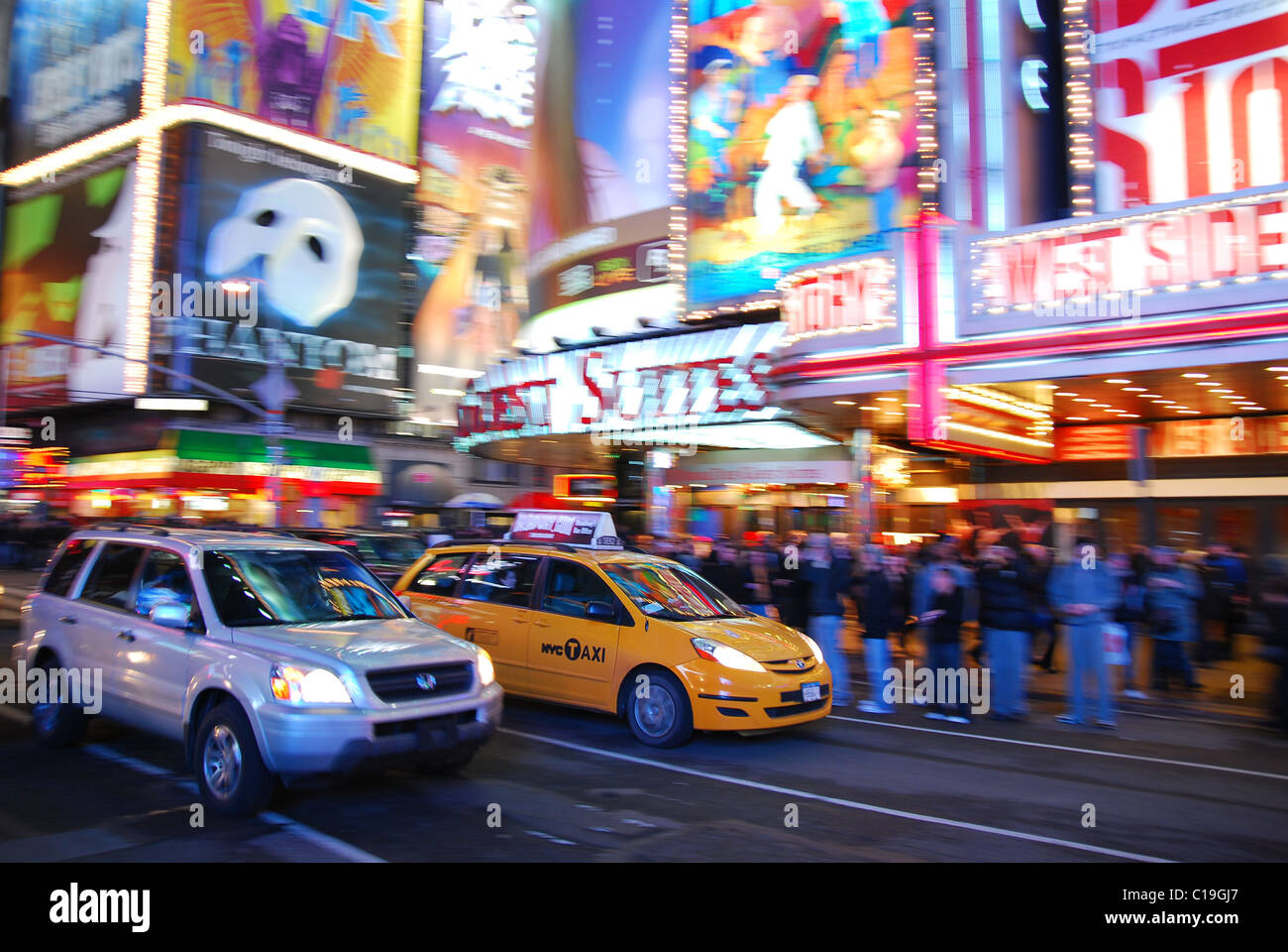 Times Square, featured with Broadway Theaters and animated LED signs ...