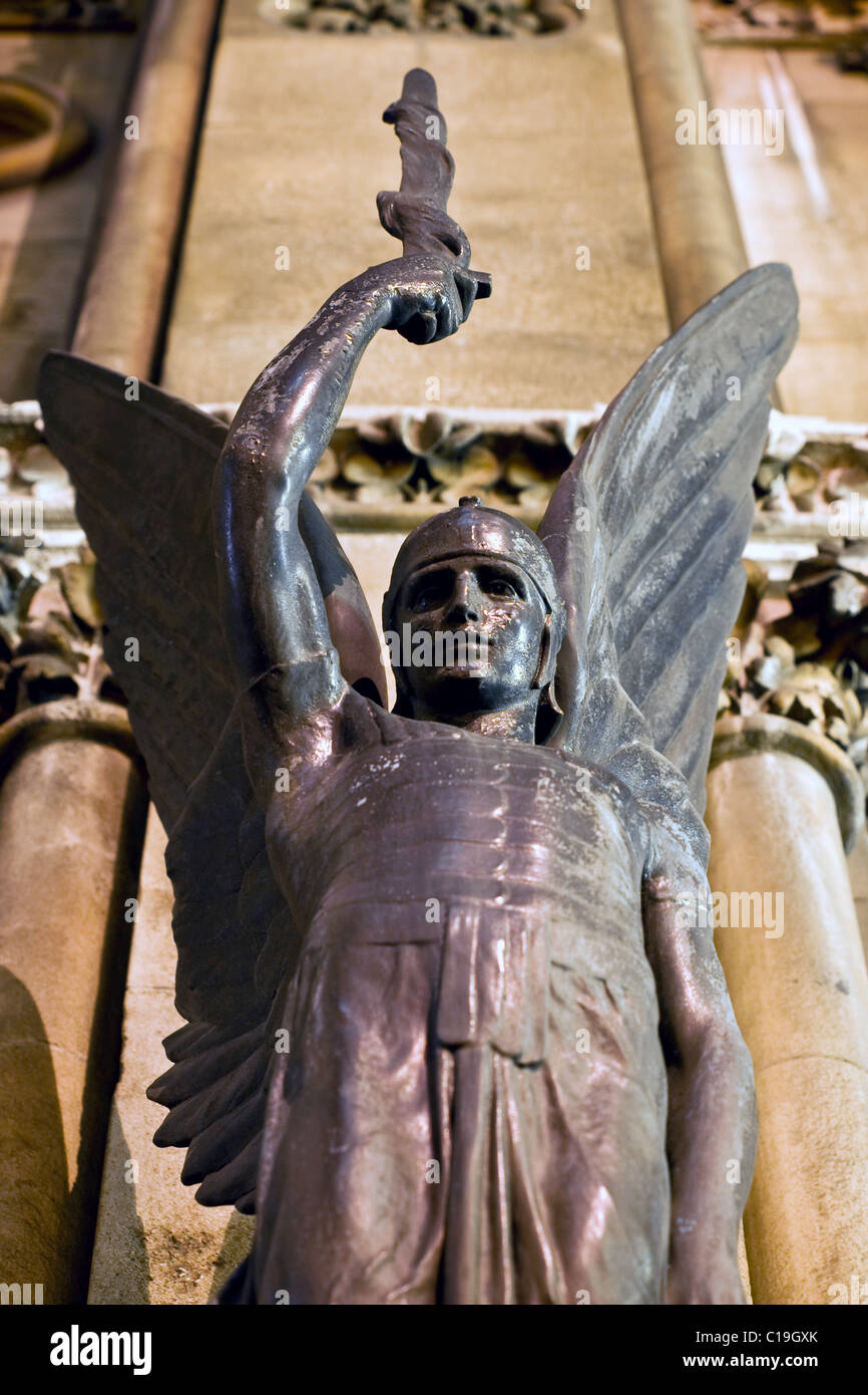 Statue of St Michael. Church of St Michael, St Michael's Alley, Off ...