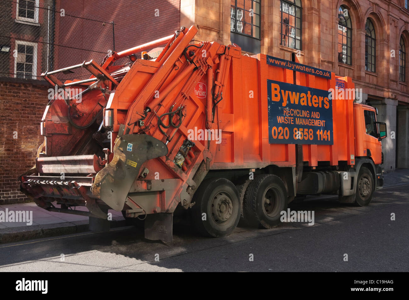 Orange Garbage Truck
