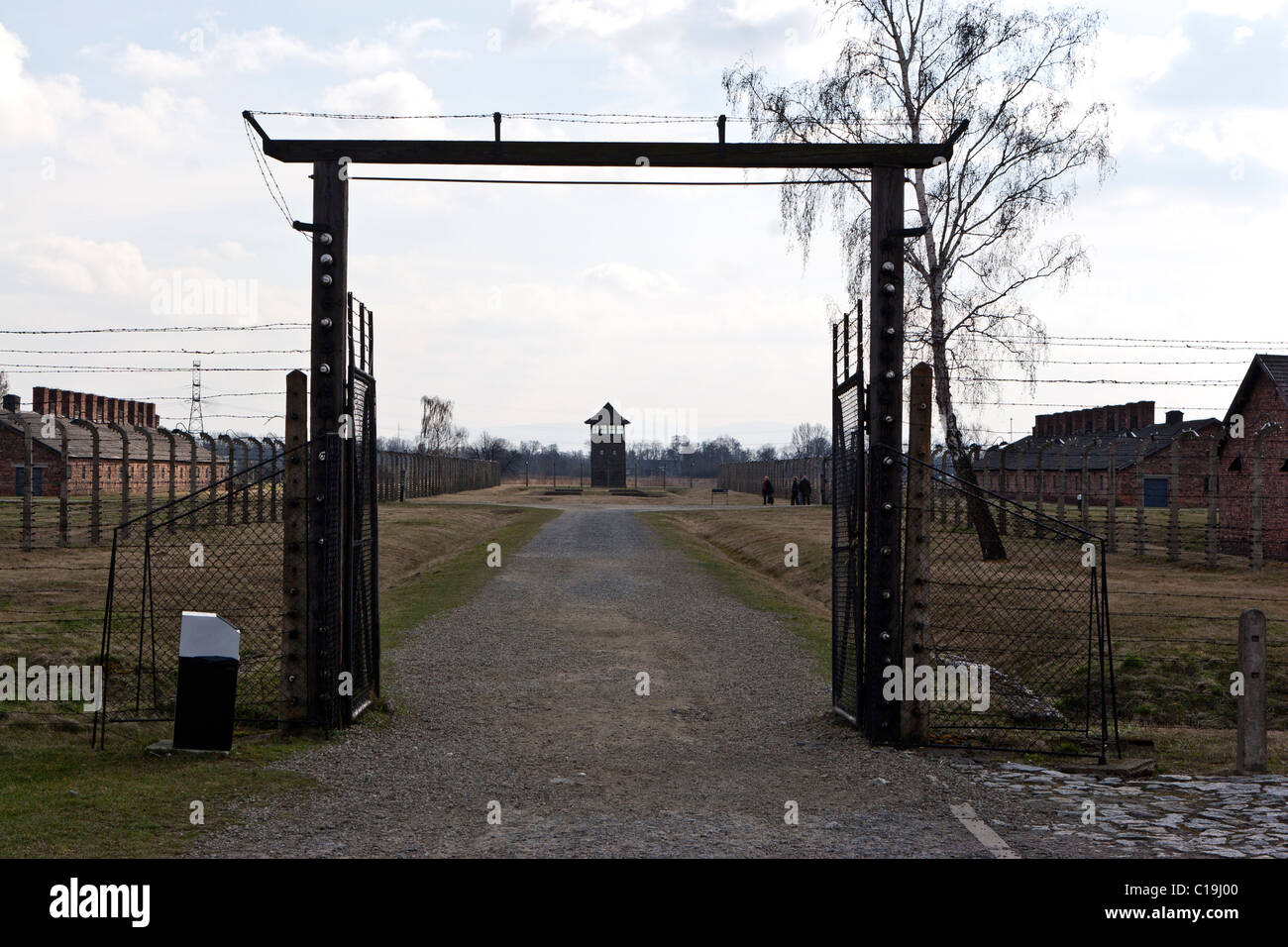 Gate and Guard Tower at Auschwitz-Birkenau, Poland Stock Photo - Alamy