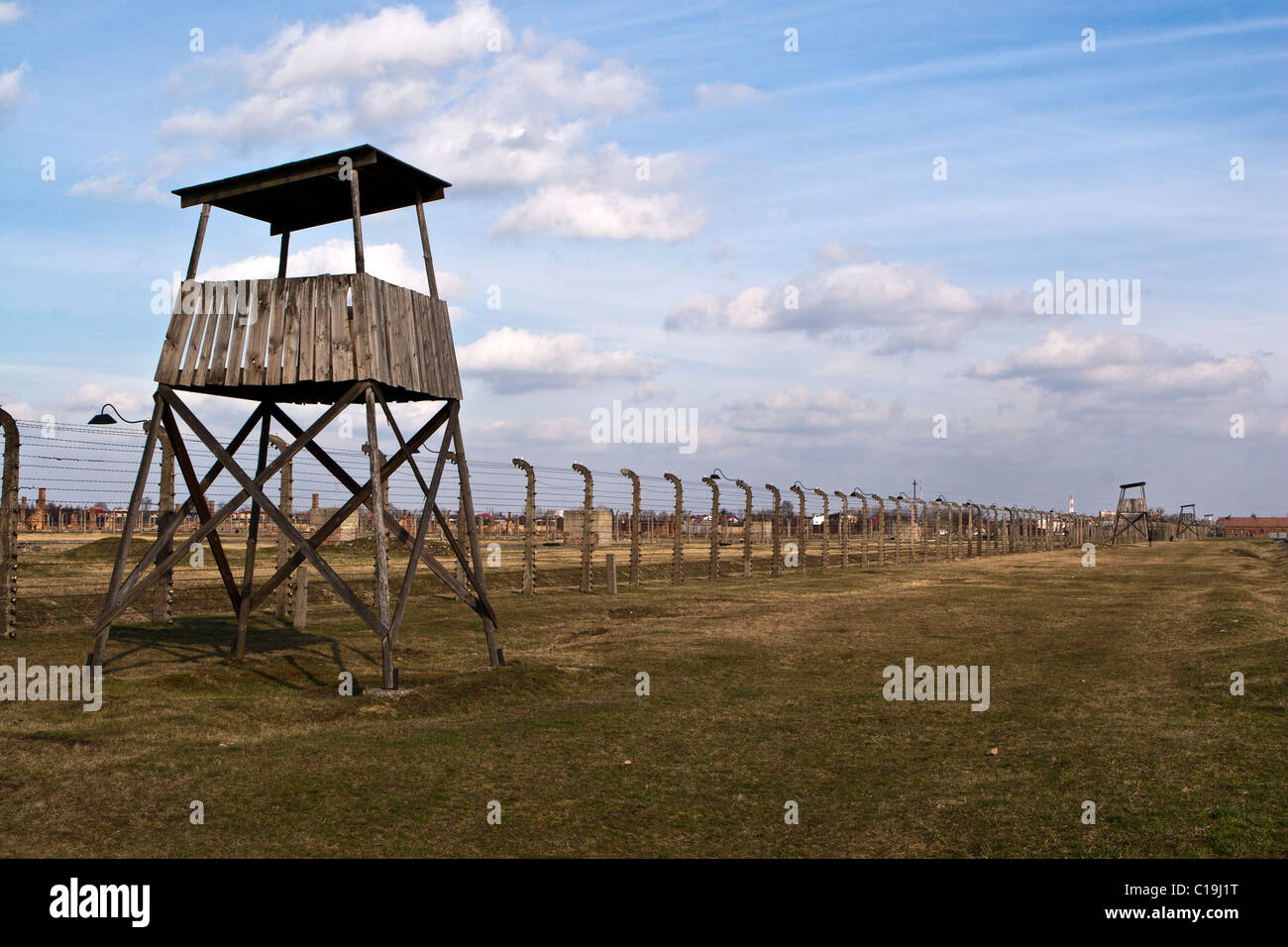 Guard Tower at Auschwitz-Birkenau, Poland Stock Photo - Alamy