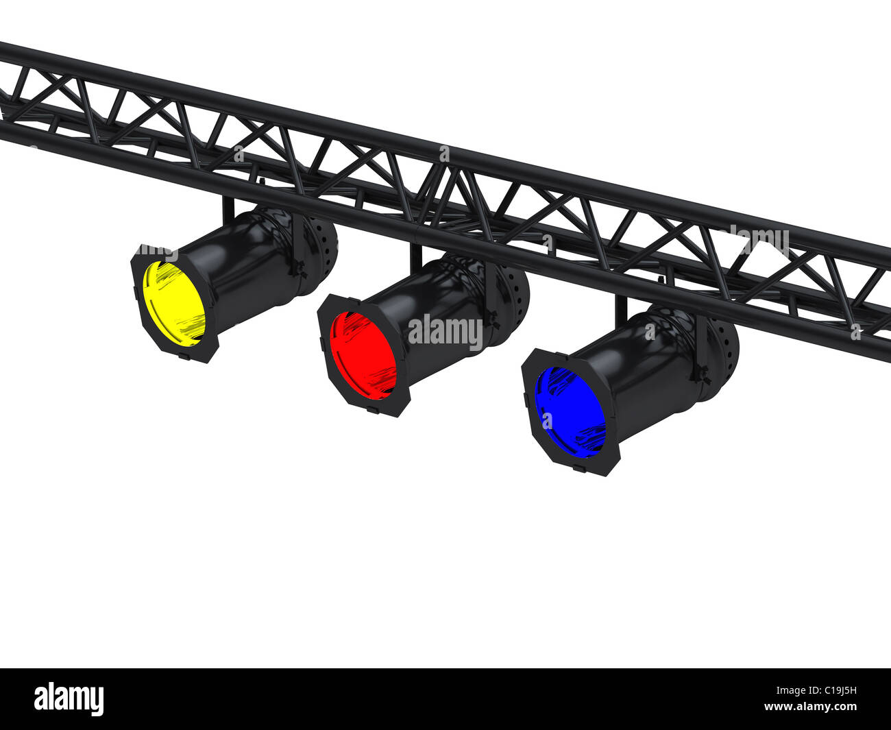 3D rendering spot lights on white background Stock Photo - Alamy