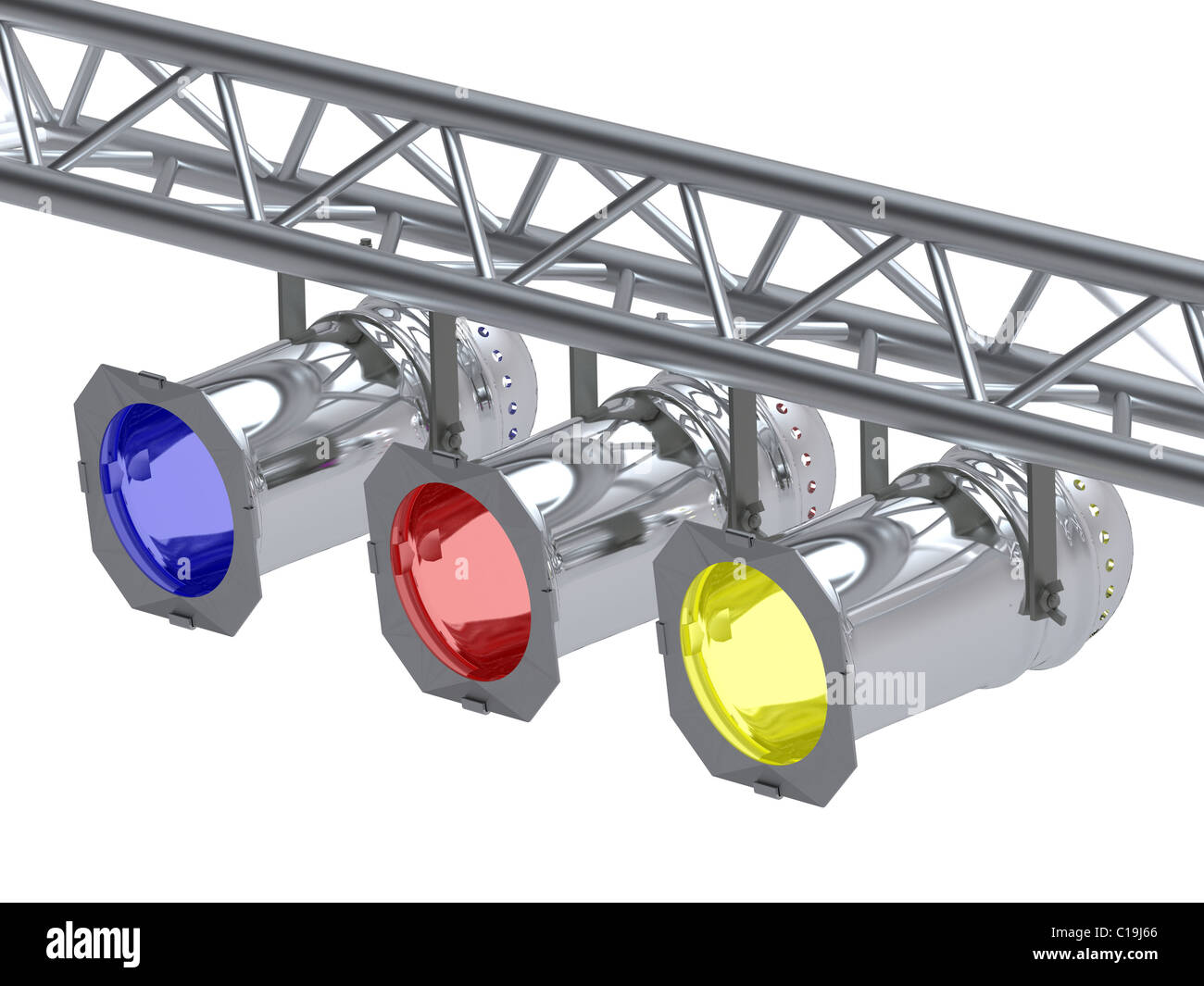3D rendering spot lights on white background Stock Photo - Alamy