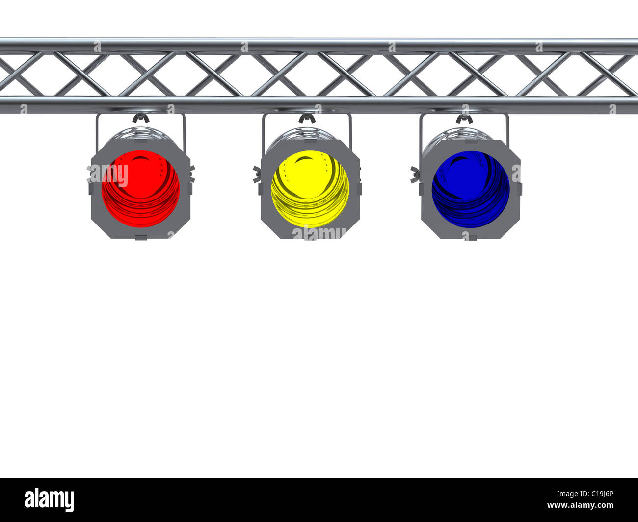 3D rendering spot lights on white background Stock Photo - Alamy