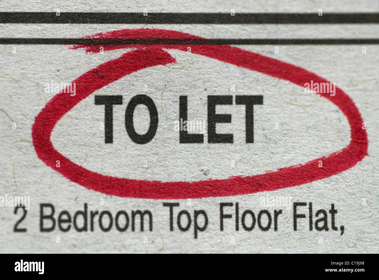 Newspaper advertisement for accommodation Stock Photo - Alamy