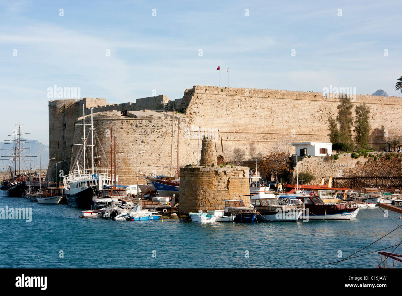 Crusader castle at Kyrenia port, North Cyprus Stock Photo - Alamy