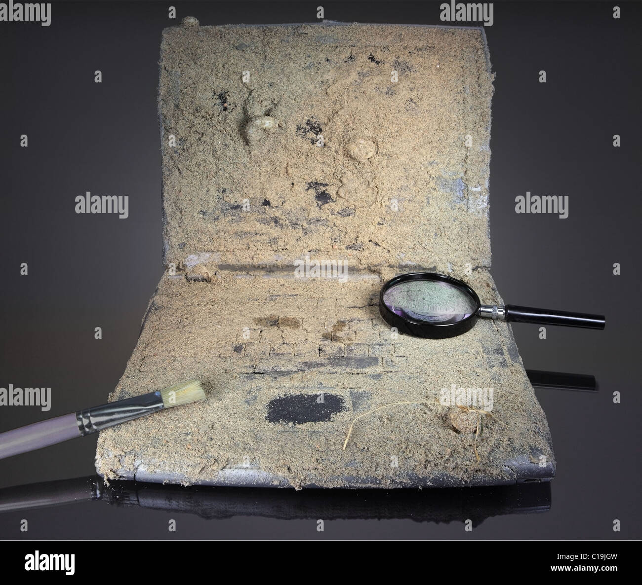 archaeological specimen of laptop computer investigated by future ...