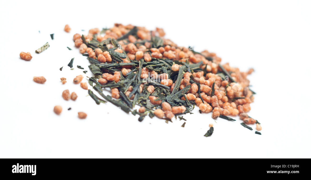 Genmaicha tea - blend green tea with toasted rice Stock Photo - Alamy