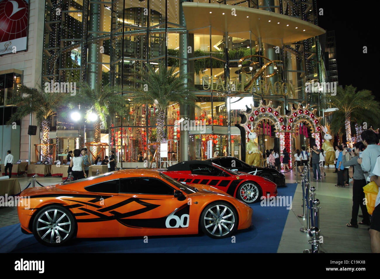 Sport cars showing at Siam Paragon shopping mall , Bangkok Stock Photo ...
