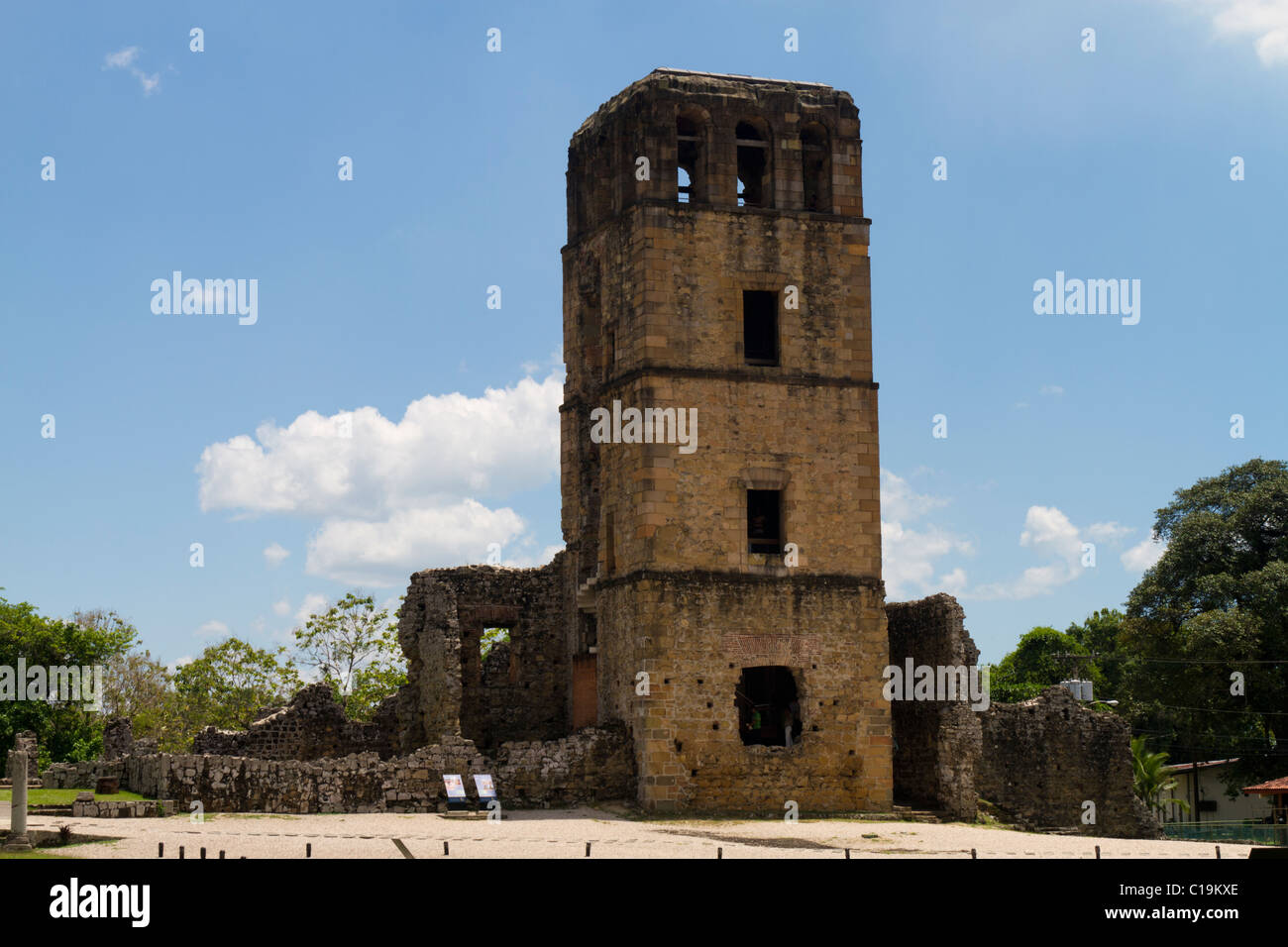 Old Panama Cathedral Tower. Panama City, Republic of Panama, Central ...