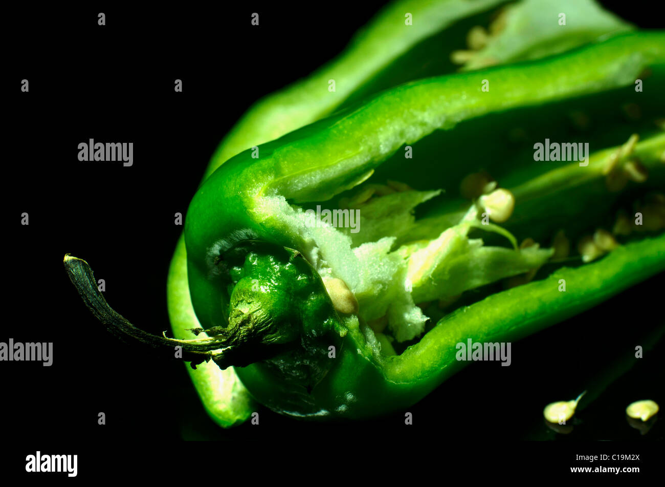 The insides of a jalapeno pepper Stock Photo - Alamy