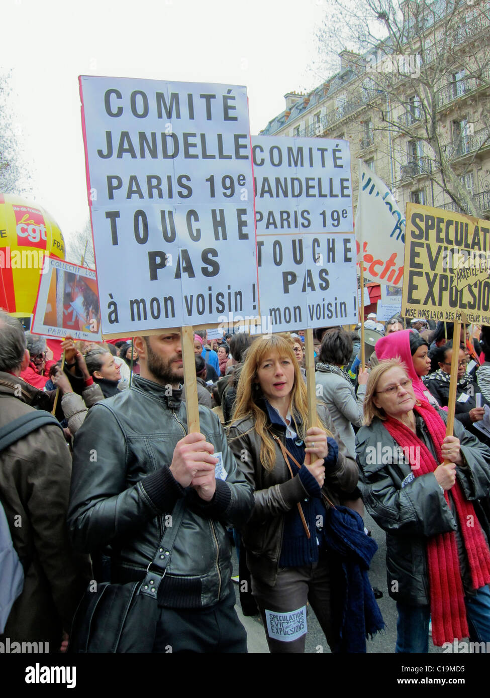 Paris, France, Crowd French People at Public Demonstration Protesting ...