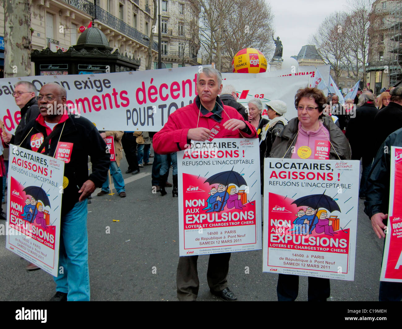 Paris, France, Multiracial Group of French Adults Protesting Against ...