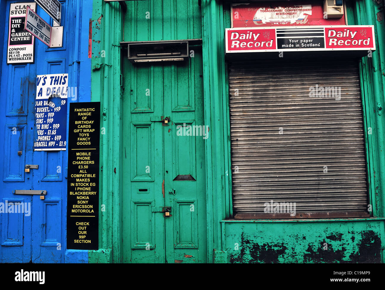 Shop front with blue doors hi-res stock photography and images - Alamy