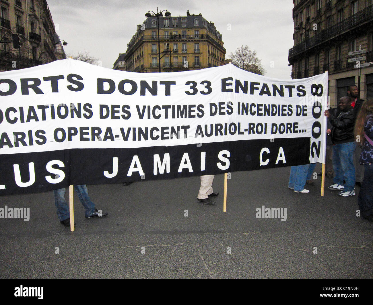 Paris, France, Detail, Sign, at Public Demonstration Protesting Against ...