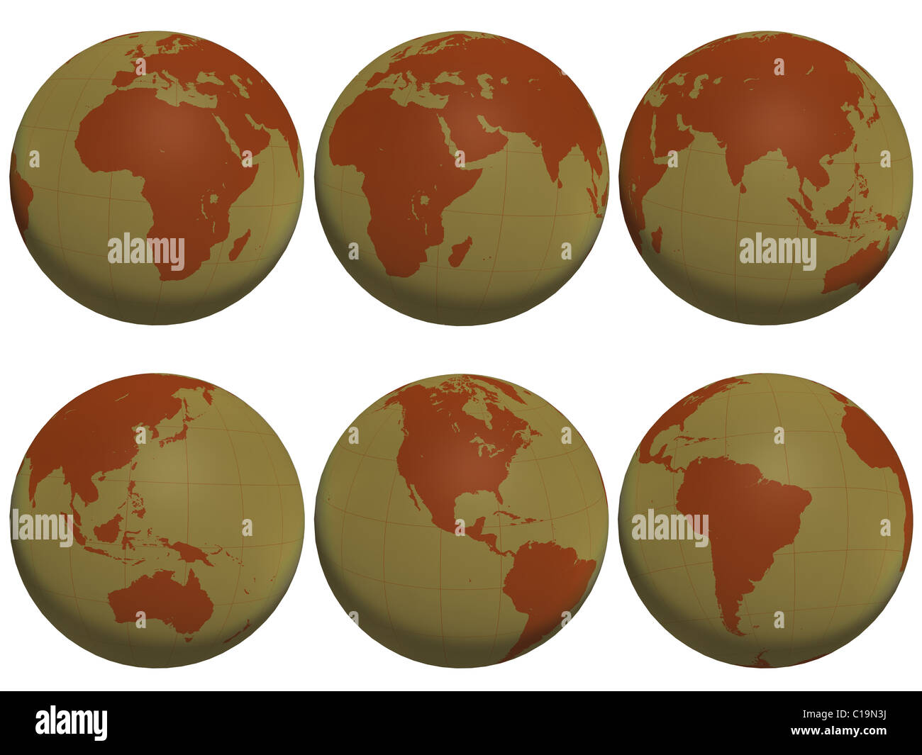 3d rendering of rubber earth planet on white Stock Photo - Alamy