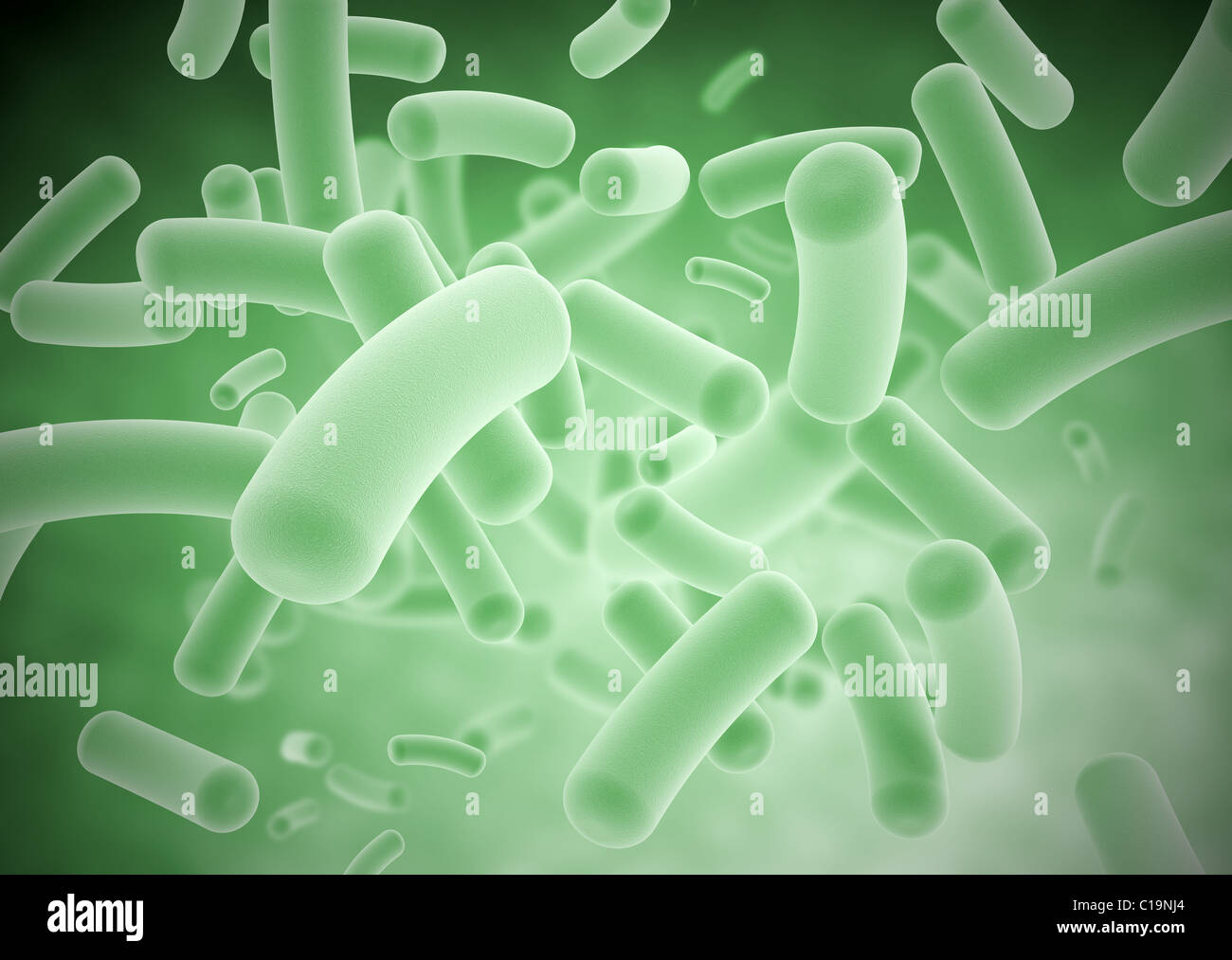 Bacteria green science background Stock Photo - Alamy